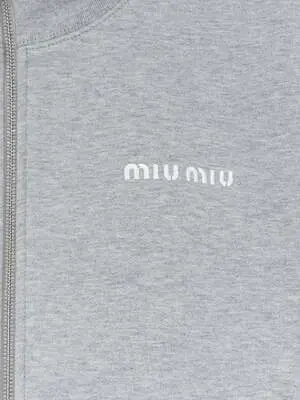 Miu Miu Oversize Cotton Sweatshirt With Zip Closure