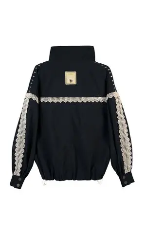 SIEDRES Briza Cotton Hooded Lace-trim Jacket