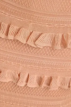 Zimmermann Ruffled Crochetknit Midi Skirt