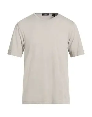 Theory Man T-shirt Beige Size Xs Pima Cotton Grey