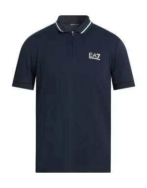 EA7 Polo Shirt Size Polyamide, Elastane, Polyester - Blue