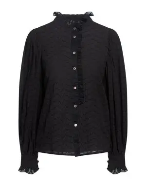Antik Batik Cotton Gauze Ruffled Mandarin Collar Shirt