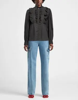 Antik Batik Cotton Ruched Shirt - Grey
