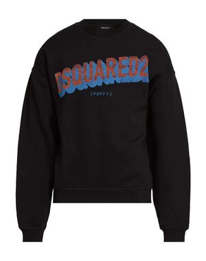 Dsquared2 Cotton Sweatshirt With Logo Print - Black
