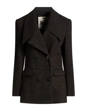 SILVIAN HEACH Jacket Charcoal Size Polyester, Viscose