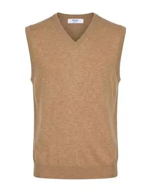 MASQ Merino Wool & Cashmere Sleeveless V-neck Sweater