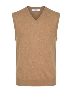 MASQ Merino Wool & Cashmere Sleeveless V-neck Sweater