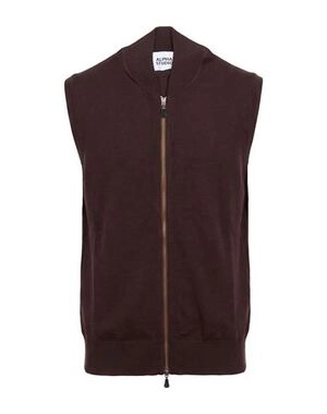 Alpha Studio Midnight Merino Wool Vest - Brown