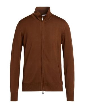 Alpha Studio Merino Wool Zip-up Cardigan - Brown