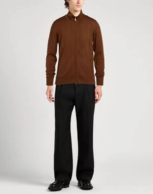Alpha Studio Merino Wool Zip-up Cardigan - Brown