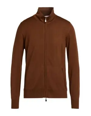 Alpha Studio Merino Wool Zip-up Cardigan - Brown