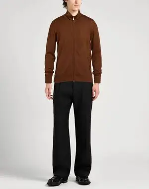 Alpha Studio Merino Wool Zip-up Cardigan - Brown