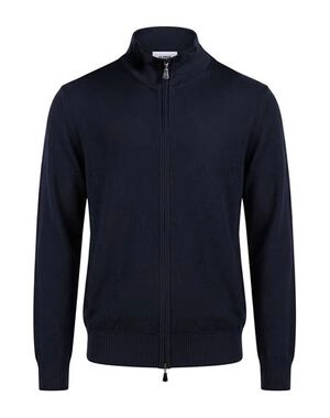 Alpha Studio Midnight Merino Wool Zip Cardigan