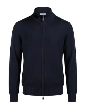 Alpha Studio Midnight Merino Wool Zip Cardigan
