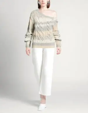 NO SECRETS Striped Sequined Sweater