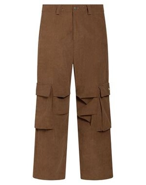 DISCLAIMER Polyester Cargo Pants With Belt Loops - Beige