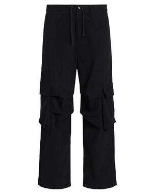 DISCLAIMER Polyester Cargo Pants With Belt Loops - Black