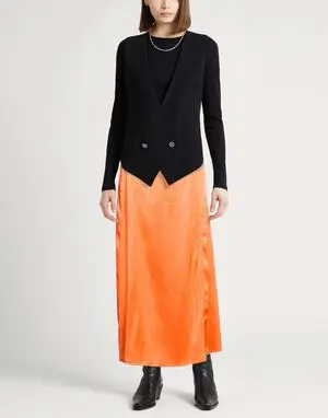 ROBERTO COLLINA Maxi Skirt Size Silk, Elastane - Orange