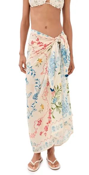 Agua Bendita Marine Bleu Sarong Skirt