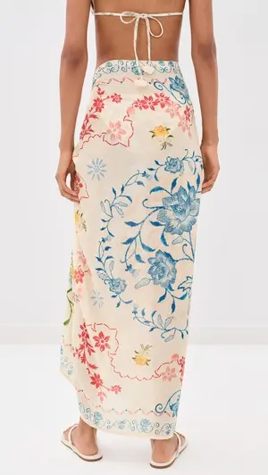 Agua Bendita Marine Bleu Sarong Skirt