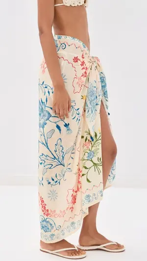 Agua Bendita Marine Bleu Sarong Skirt