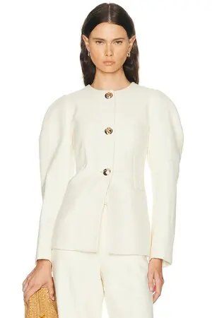 Gabriela Hearst Daelan Jacket In Silk And Virgin Wool - Ivory