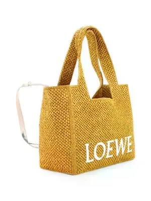 Loewe Paula's Ibiza Logo Convertible Raffia Medium Tote Bag