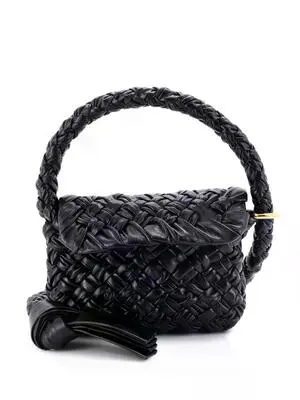 Bottega Veneta Kalimero Citta Intrecciato Plisse Leather Shoulder Bag - Black