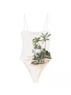 Agua Bendita Durazno Arena Landscape-print One-piece Swimsuit - Neutrals
