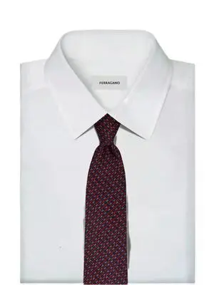 FERRAGAMO Gancini Silk Jacquard Tie
