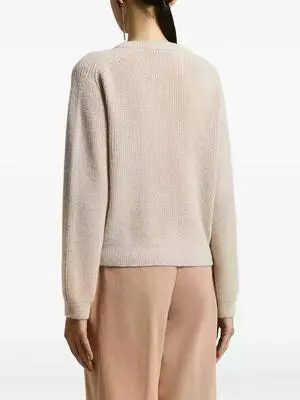 Peserico Ribbed Knit Raglan Sleeve Jumper - Neutrals