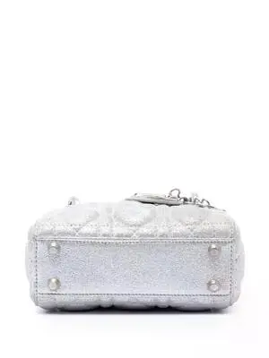 Dior Micro Metallic Calfskin Cannage Lady Satchel