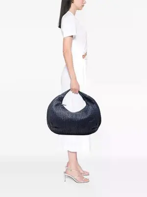 Bottega Veneta Large Nappa Intrecciato Belly Hobo Bag - Blue