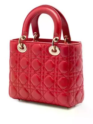 Dior Lambskin Cannage Lady Satchel - Red
