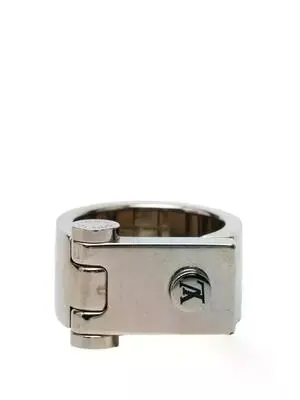 LOUIS VUITTON 2015 Brass Hinge Lock Ring Costume Ring - Silver