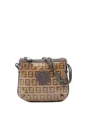 Fendi Zucchino Crystal Crossbody Bag - Brown