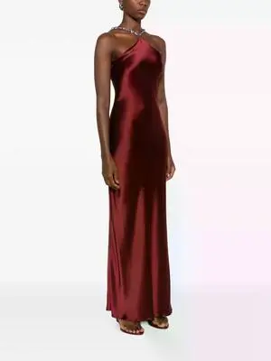 Staud Cadence Beaded-halterneck Maxi Dress