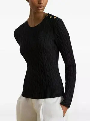 Ralph Lauren Button-trim Cable-knit Sweater