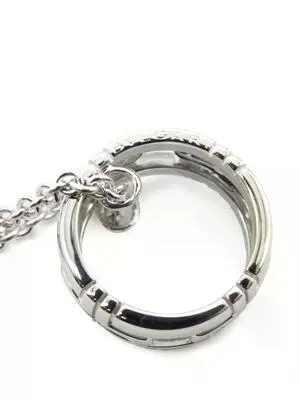 BVLGARI 18k White Gold Parentesi Pendant Cable Link Necklace
