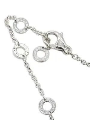 BVLGARI 18k White Gold Parentesi Pendant Cable Link Necklace