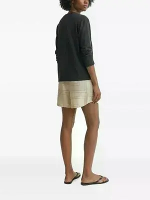 TOTEME Geometric Print Silk Shorts - Neutrals