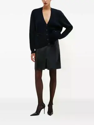 BLAZÉ MILANO Ribbed-knit Smiley-pocket Cardigan