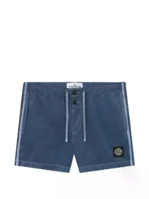 Stone Island Compass Logo Swim Shorts - Blue