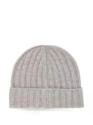 Brunello Cucinelli Ribbed-knit Cashmere Beanie Hat - Grey