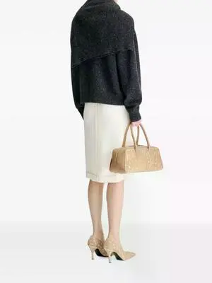 Loulou De Saison Oversized Cashmere Henley Sweater - Grey