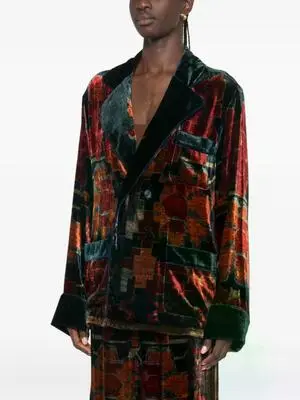 PIERRE-LOUIS MASCIA Kanpur Geometric Print Velvet Jacket
