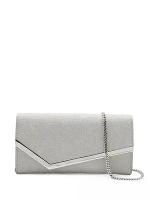 JIMMY CHOO Emmie Glitter Finish Clutch Bag - Silver