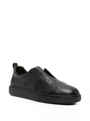 Santoni S-victory Grainy-leather Slip-on Sneakers