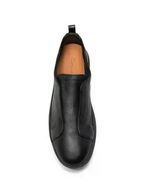 Santoni S-victory Grainy-leather Slip-on Sneakers