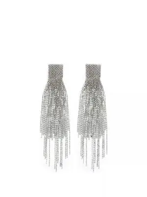 Fabiana Filippi Tone Mesh-effect Fringe Detail Drop Earrings - Silver